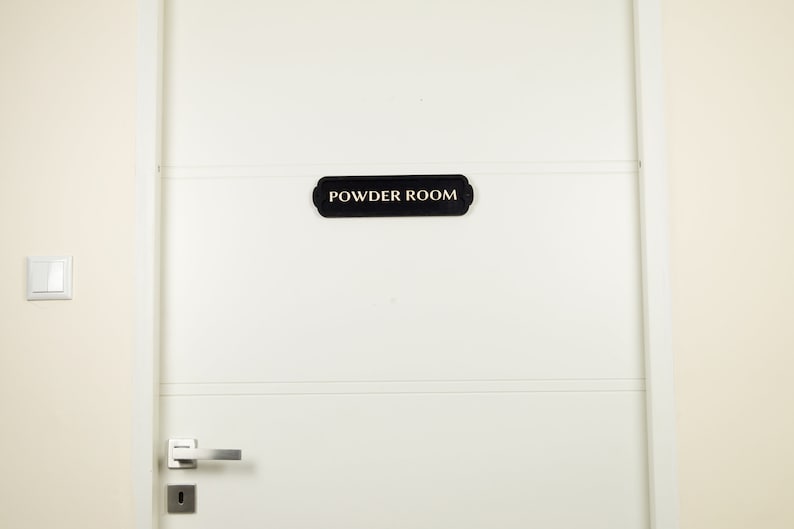 Powder Room Door Sign. Closet Sign. Vintage Style Wall Plate. - Etsy