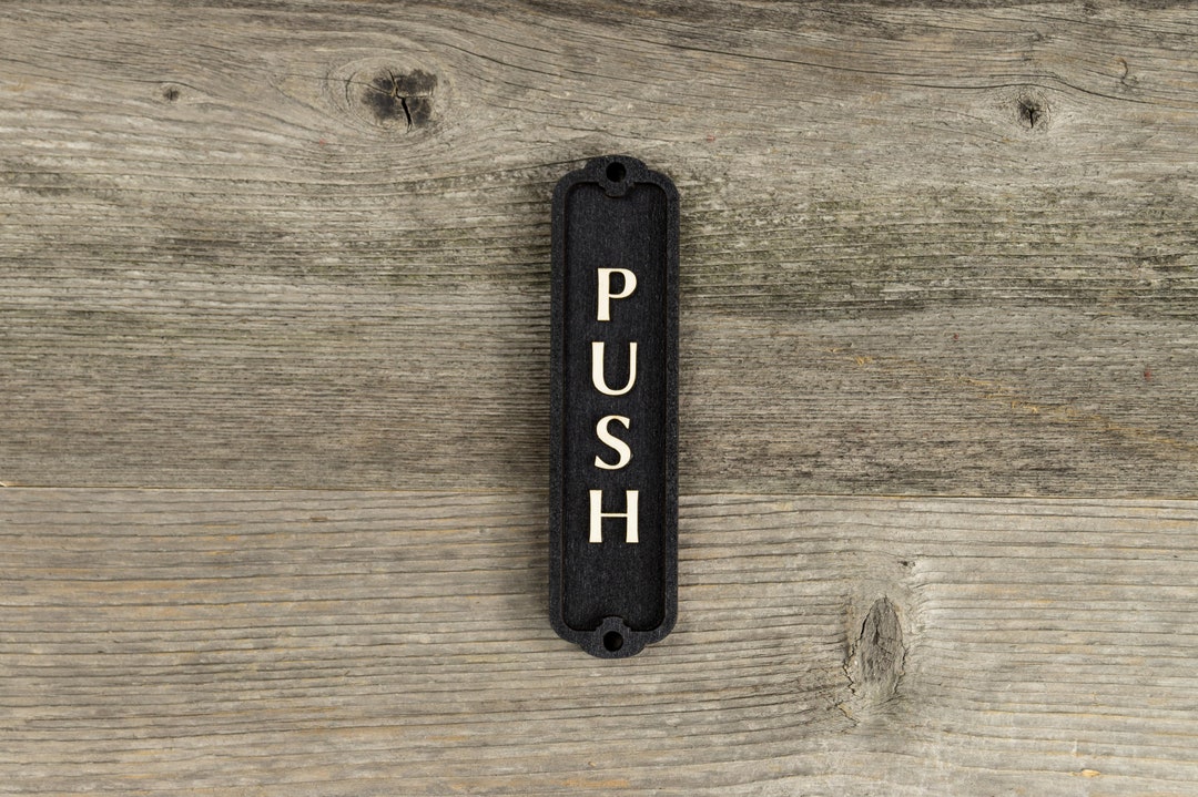 Wooden Push the Door Sign. Vintage British Railway Style. Handmade ...