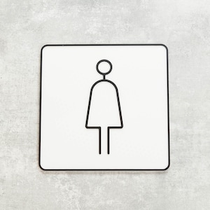 Modern 3D Printed Women Restroom Sign Sleek Bathroom Door Decor Female ...