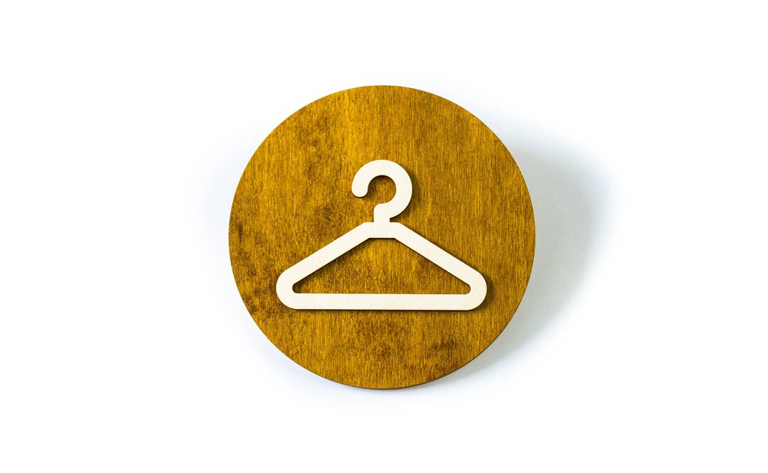 Changing Room or Coat Check Door Sign. Wooden Self-adhesive Plaque. - Etsy