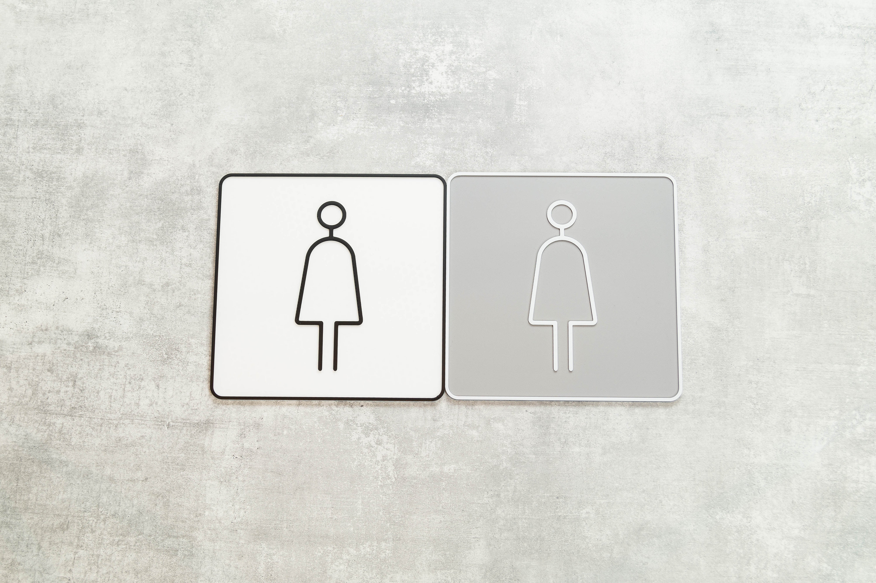 Modern 3D Printed Women Restroom Sign - Sleek Bathroom Door Decor ...