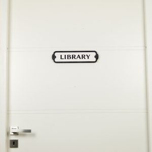 Wood Library Door Sign. Closet Sign. Vintage Style Wall Plate. - Etsy