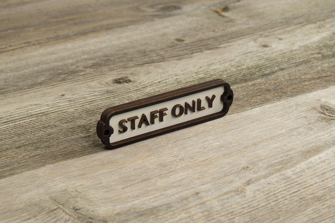 Wooden Staff Only Door Sign. Vintage British Railway Style. Handmade ...