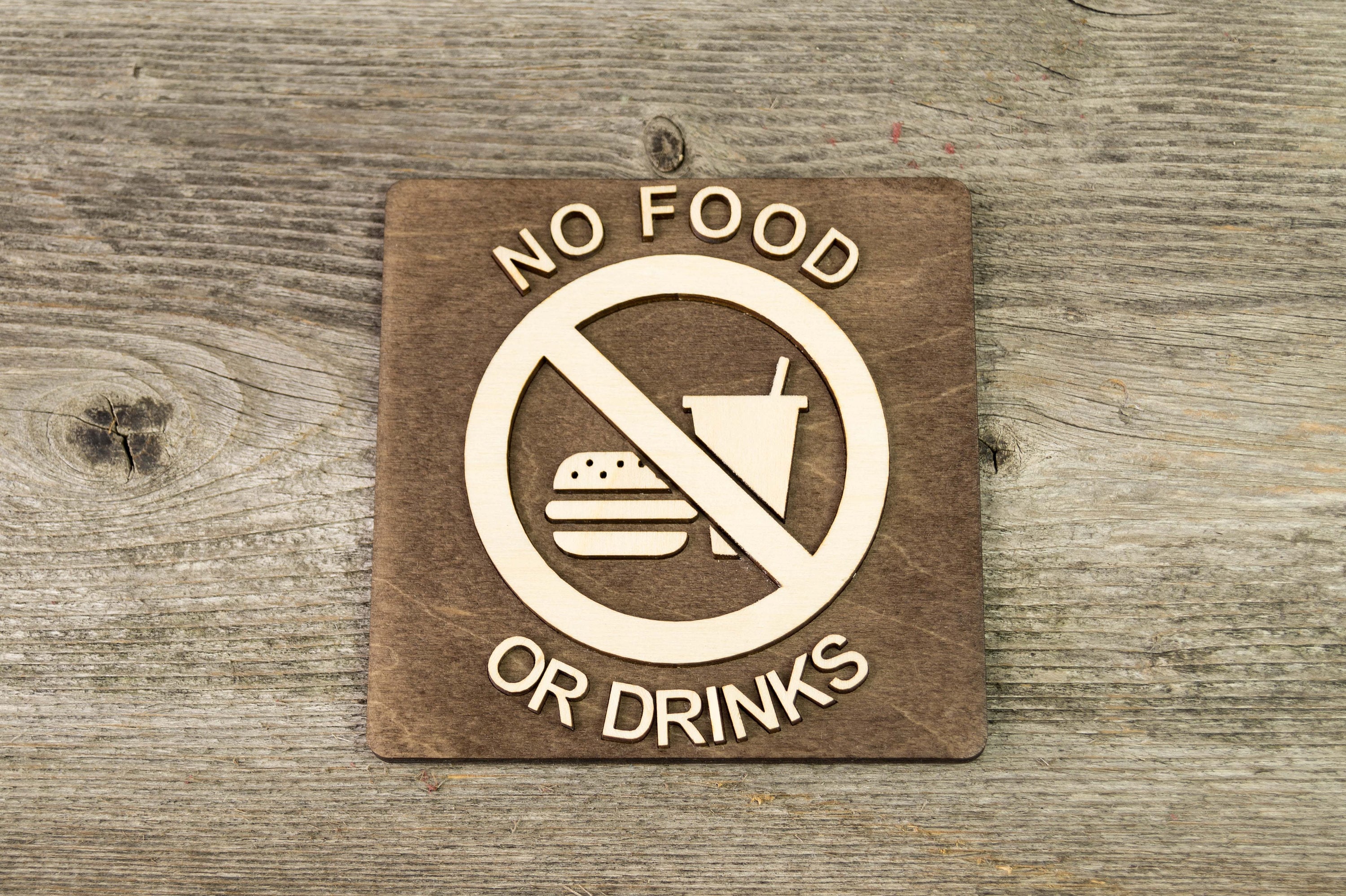 No food or drinks wooden sign. Bar hotel restaurant or shop | Etsy