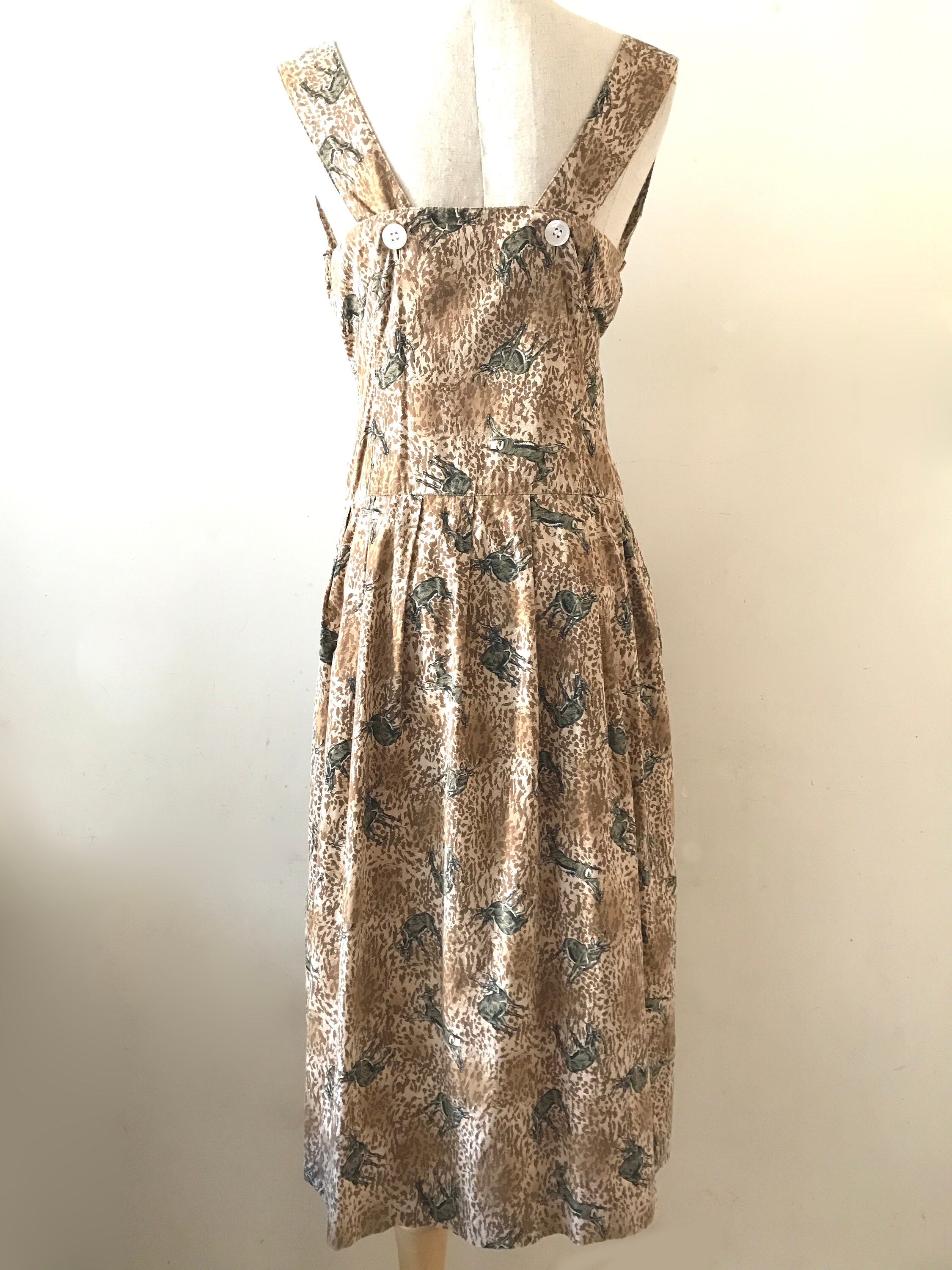 Animal Print Dress Goat Print Sleeveless Dress Leopard Print - Etsy ...