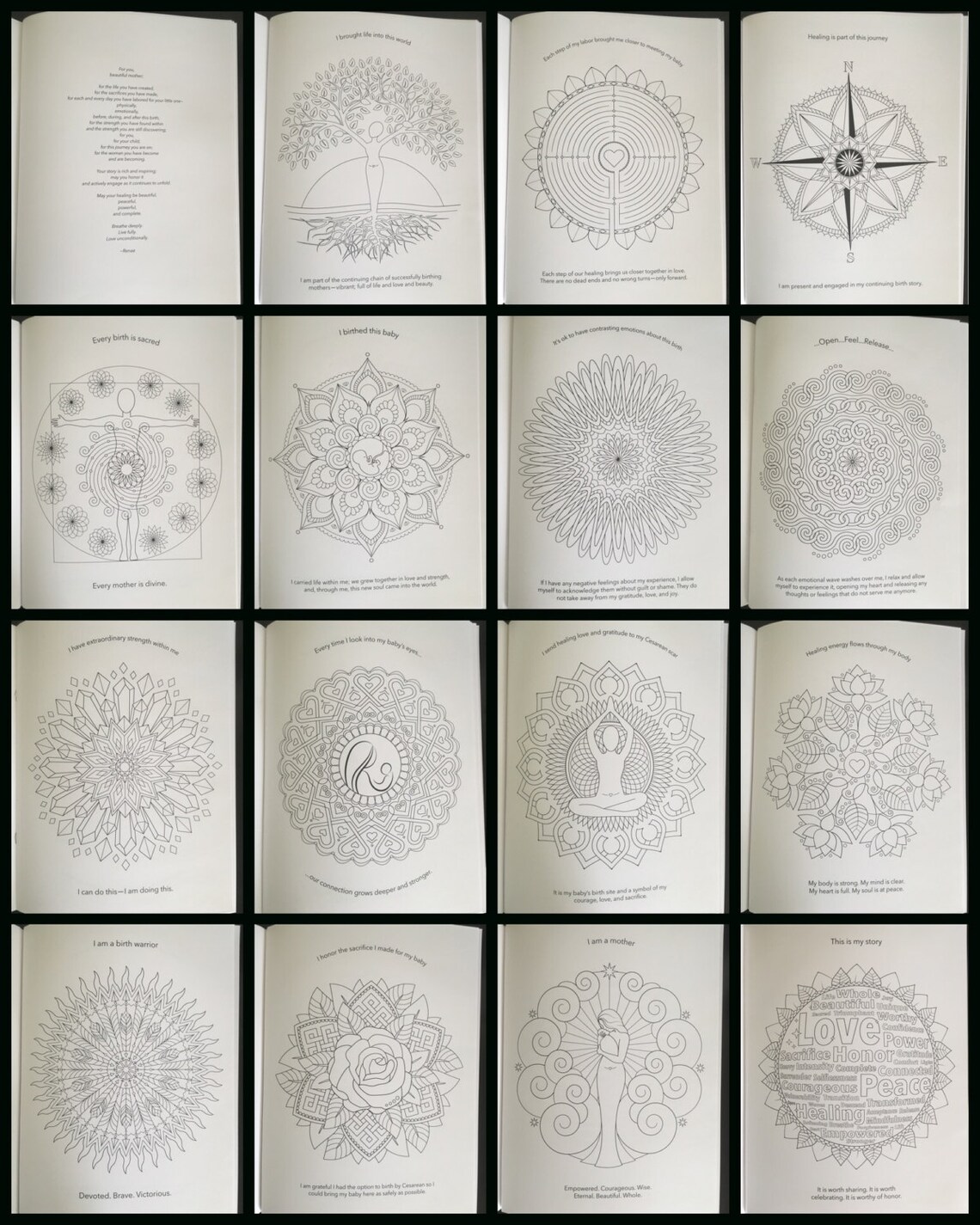 Cesarean Birth Coloring Book Affirmations for Postpartum | Etsy