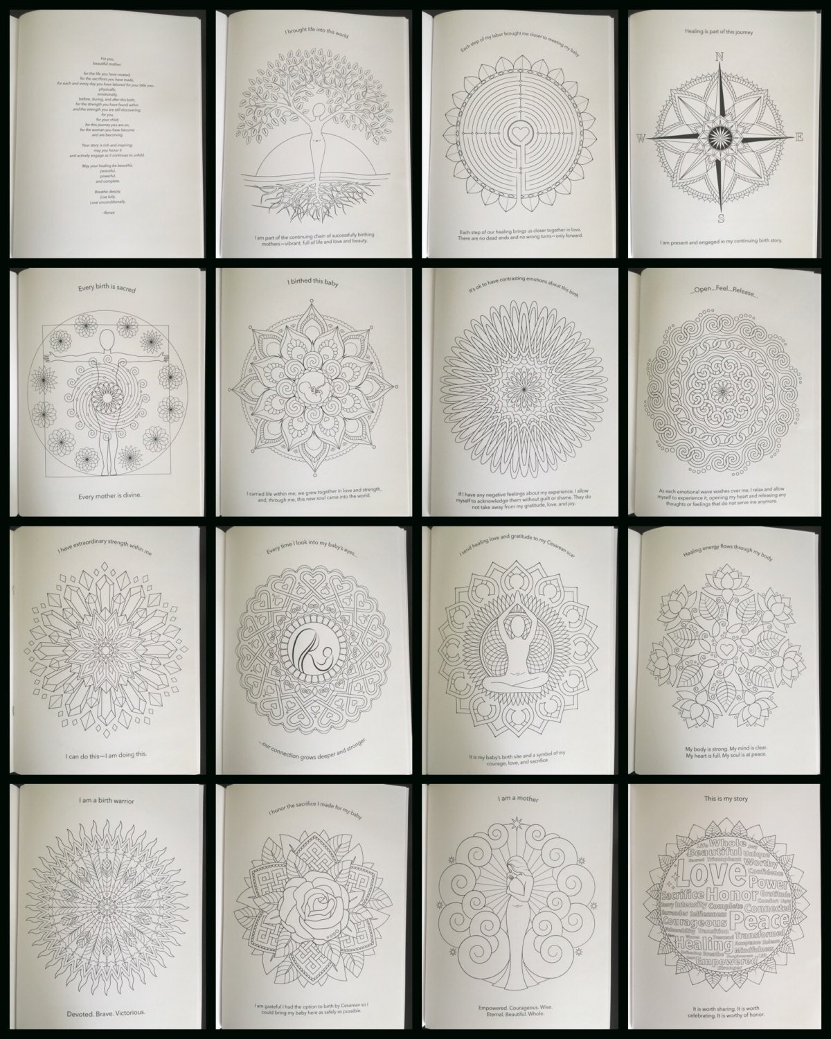 Cesarean Birth Coloring Book Affirmations for Postpartum | Etsy