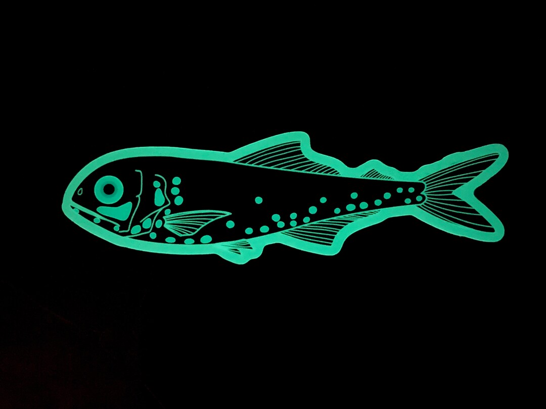 Glow-in-the-dark Lanternfish Sticker - Etsy
