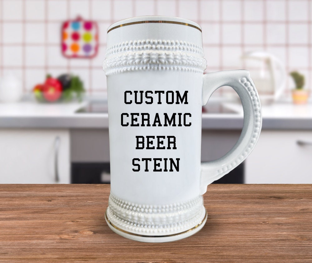 Custom Beer Stein Ceramic Beer Steins Gift for Dad - Etsy UK