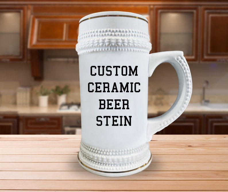 Custom Beer Stein, Ceramic Beer Steins, Gift for Dad, Personalized Beer ...
