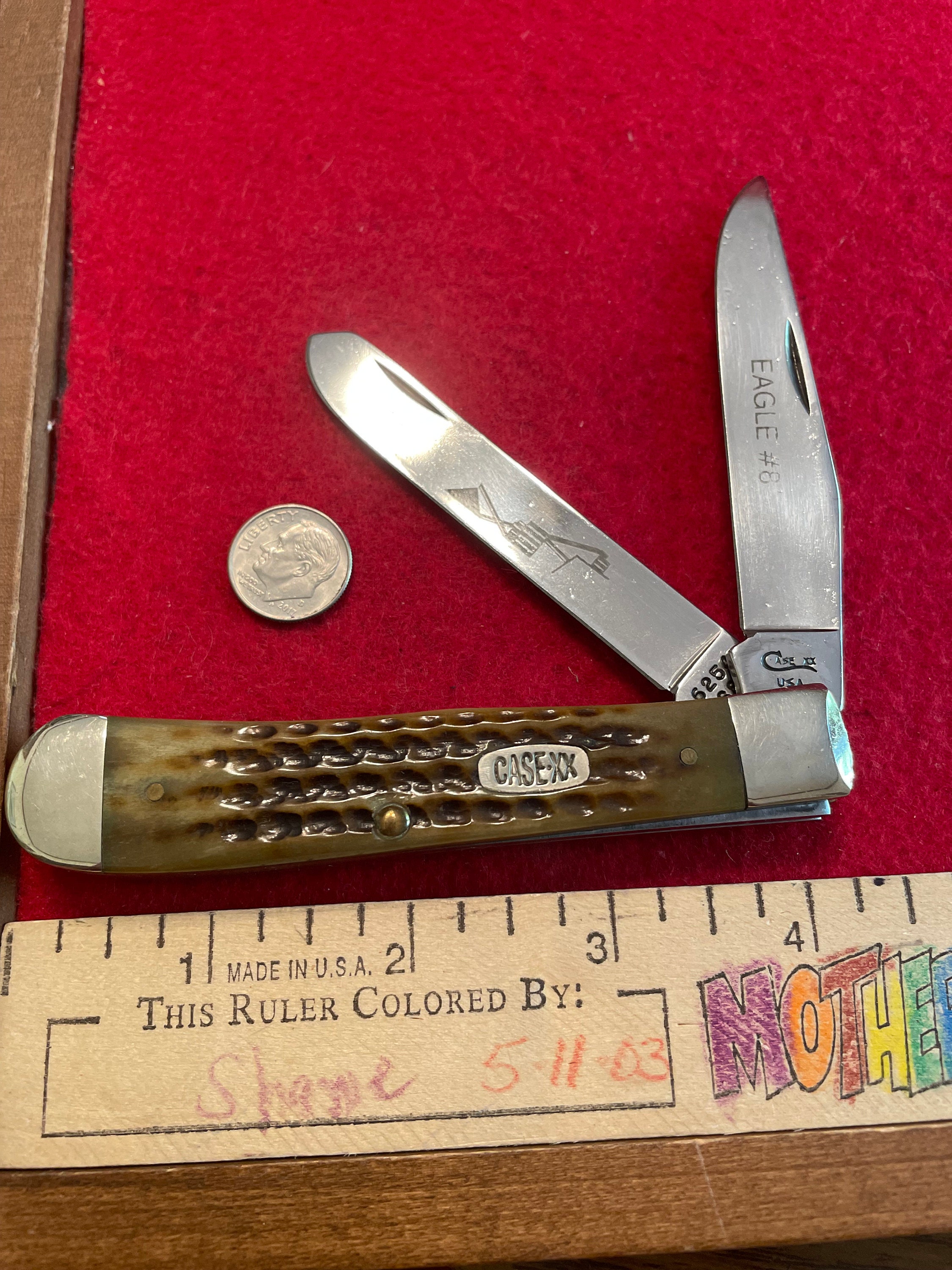 Case Trapper SS #6254 SS With Bone Handles. 1 Dot=1999 - Etsy