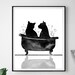 Bathroom Decor, Two Cats in Tub Prints, Cat Lovers Gift, Bath Sign ...