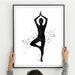 Yoga Art Yoga Tree Pose Yoga Poster Yoga Pose Yoga Print - Etsy