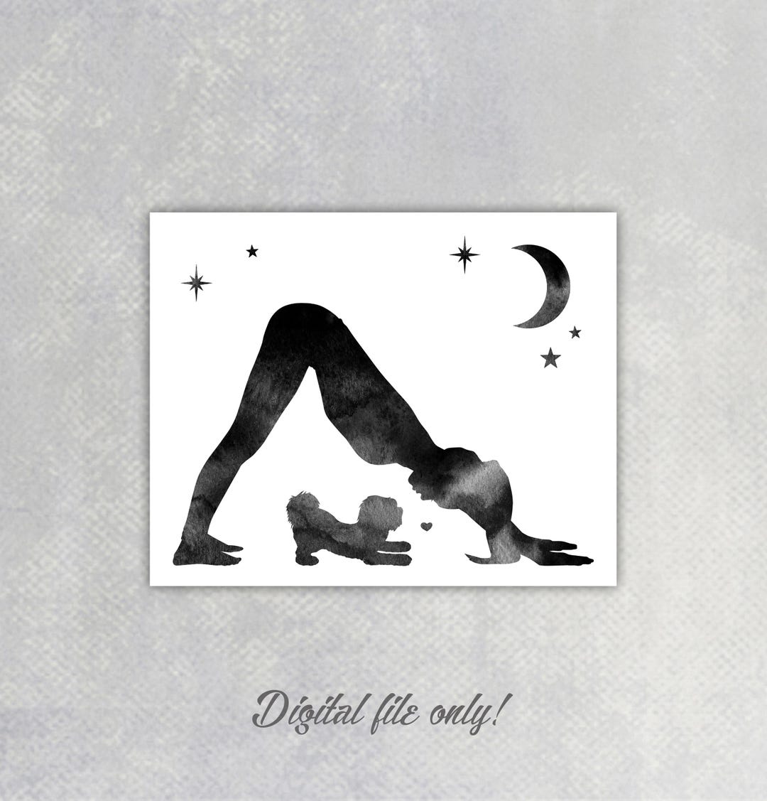 Shih Tzu Yoga Print: Downward Dog Pose Wall Art (digital Download) - Etsy