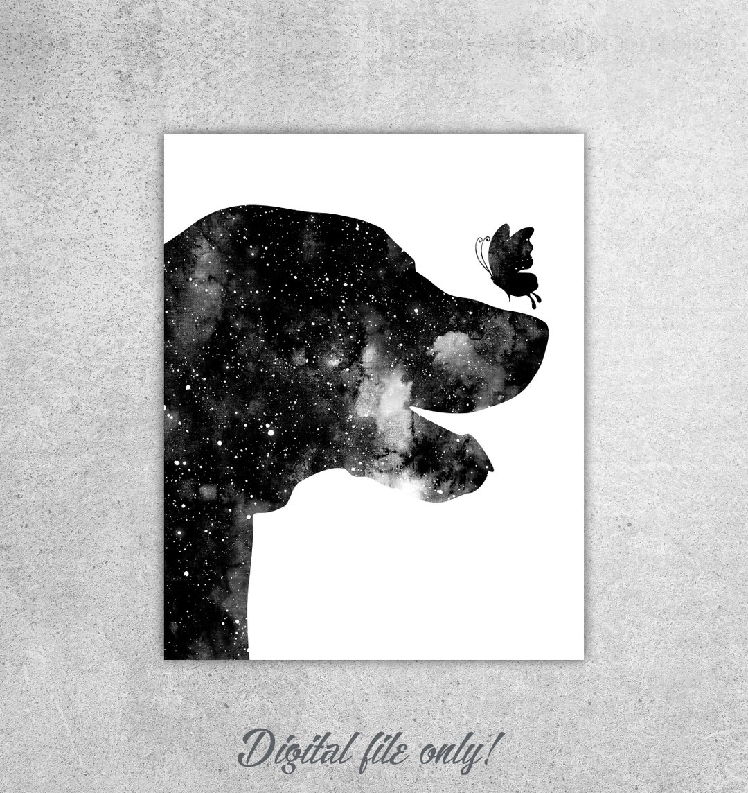 Labrador Face Print, Butterfly on Nose, DIY Large Wall Art, Printable ...