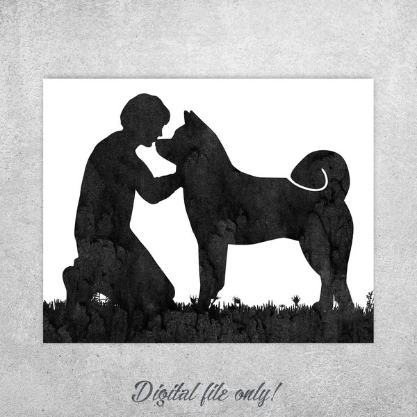 Man and His Dog Art - Etsy