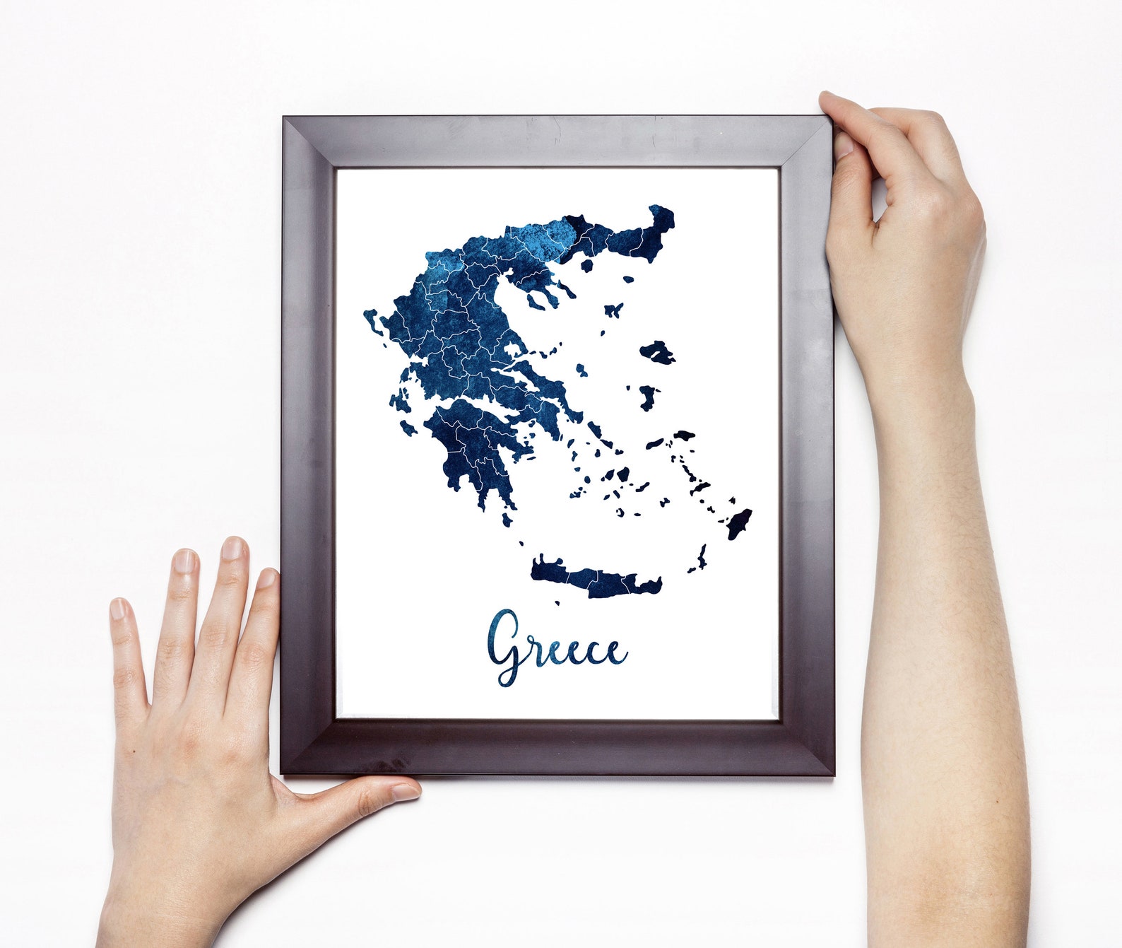Greece Map Printable, Greece Wall Art, Wanderlust Gift, Greece Print ...