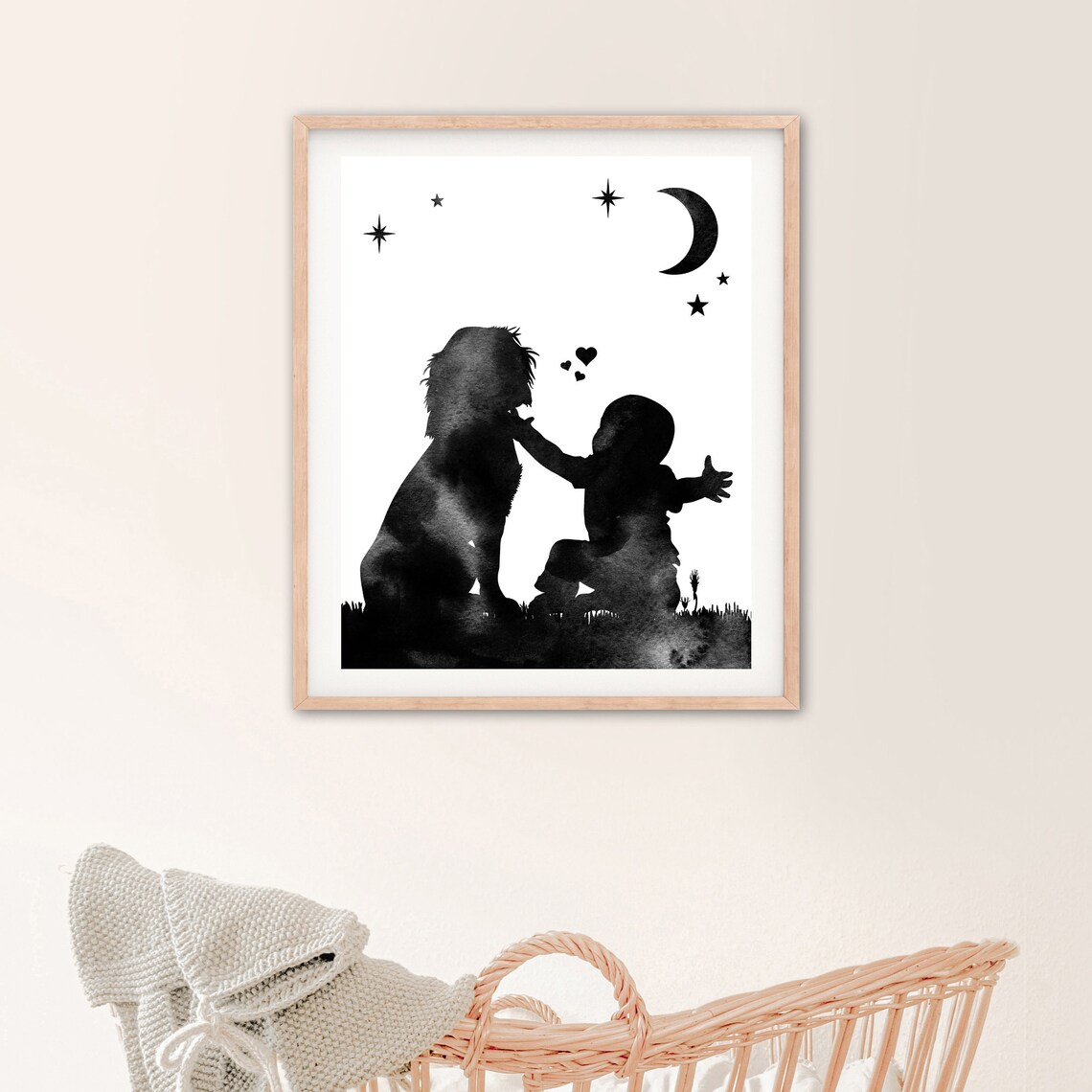 Baby Hugging a Dog Baby Printable Art Boykin Spaniel - Etsy