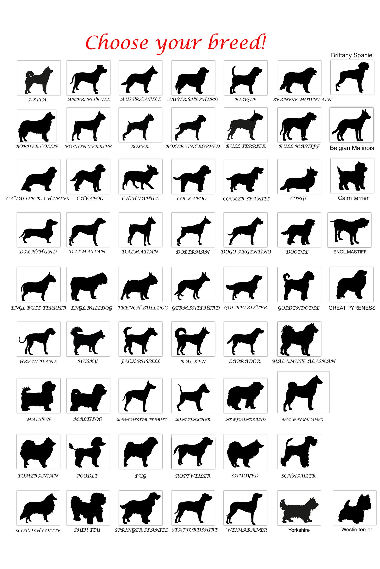 Custom Silhouette Dog Photo Collage With Custom Dog Name - Etsy