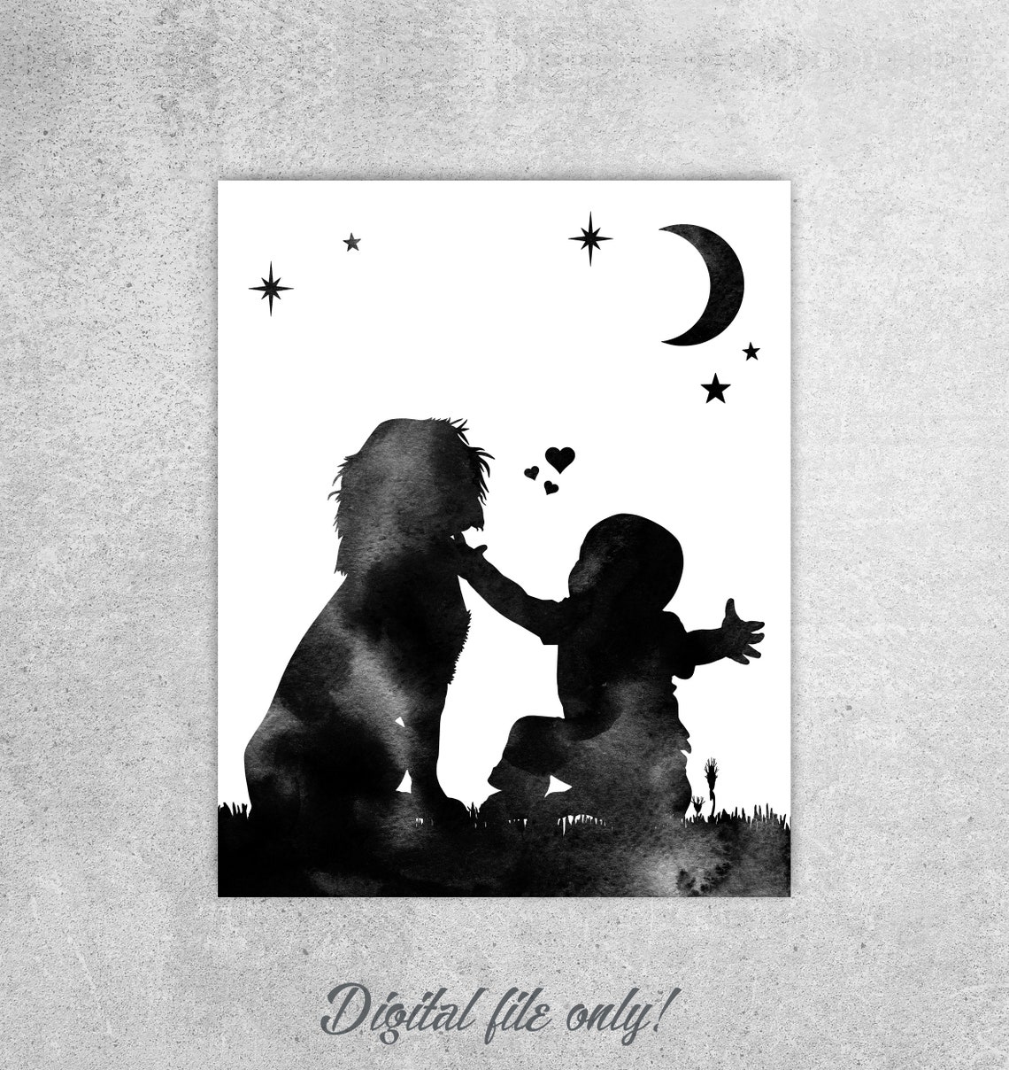 Baby Hugging a Dog Baby Printable Art Boykin Spaniel - Etsy
