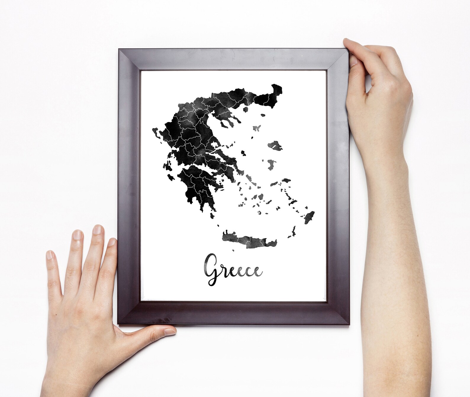Greece Map Printable Greece Wall Art Wanderlust Gift Greece - Etsy