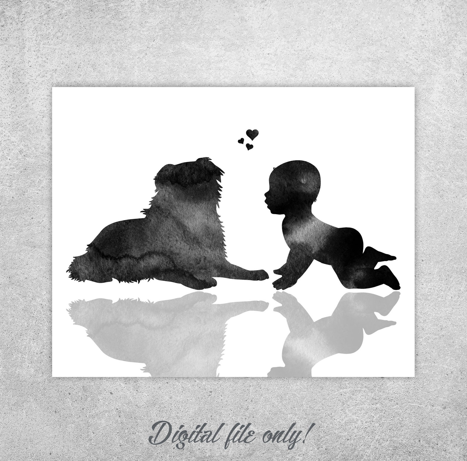 Neutral Gender Gift Baby and Dog Print Mini Australian - Etsy