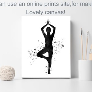 Yoga Art Yoga Tree Pose Yoga Poster Yoga Pose Yoga Print - Etsy