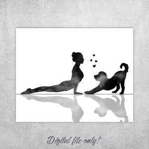 Yoga Art, Yogi, Yoga Poster, Yoga Pose, Yoga Print, Yoga Woman and Dog ...