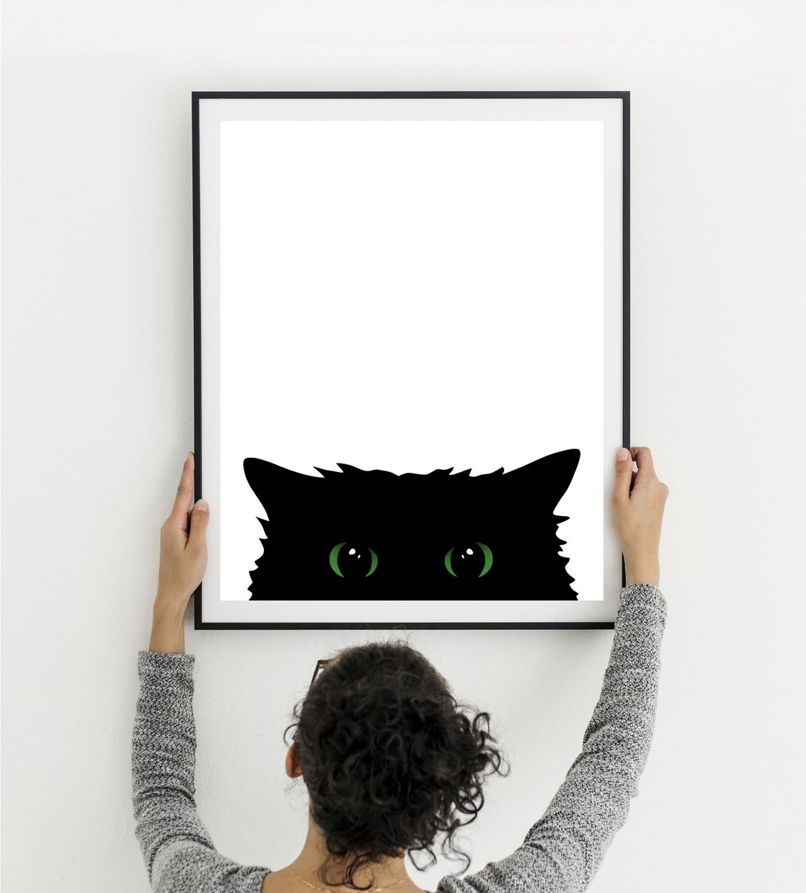 Black Cat Print Wall Art Poster Art Print Cat Print Sly Cat - Etsy
