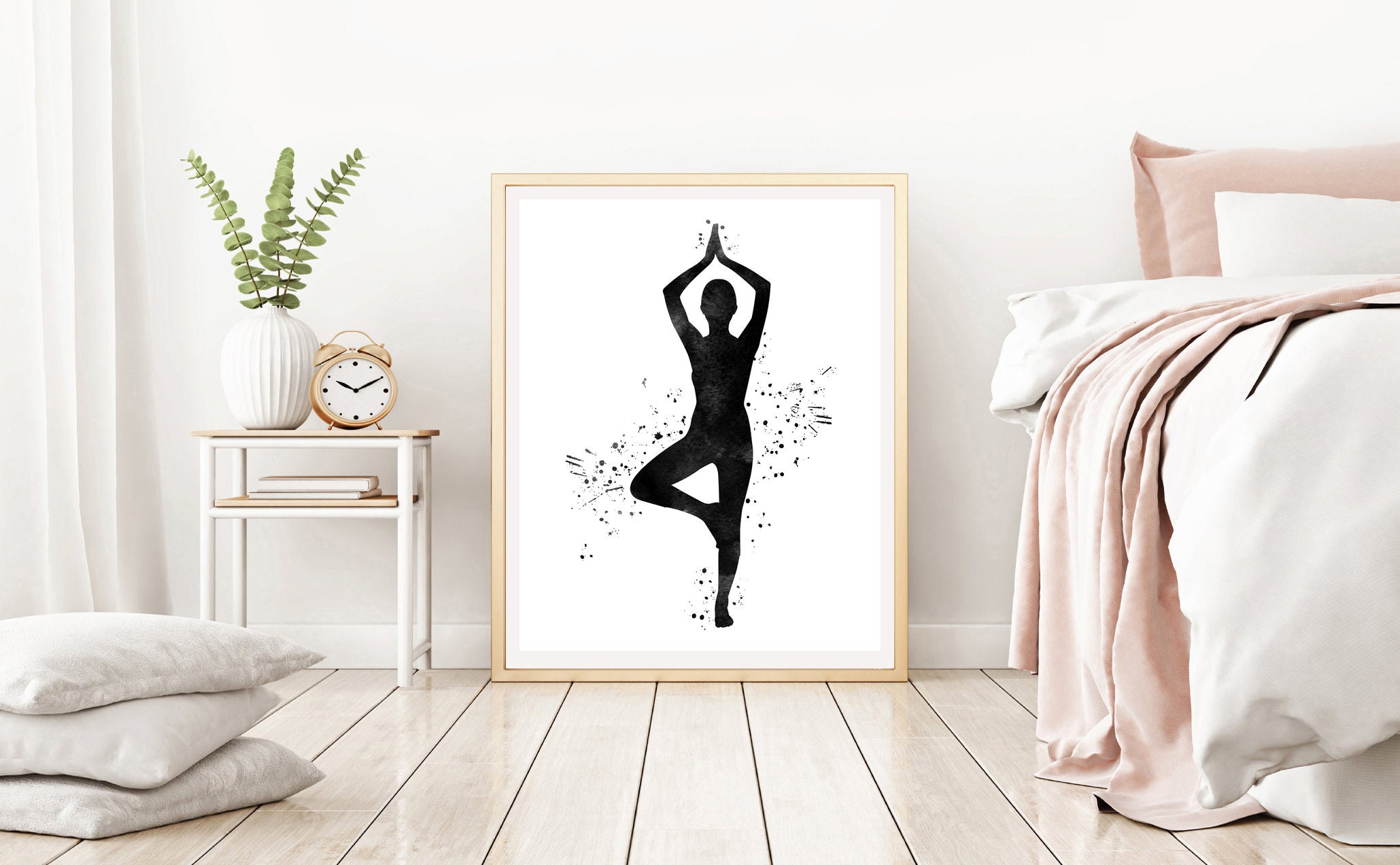 Yoga Art Yoga Tree Pose Yoga Poster Yoga Pose Yoga Print | Etsy