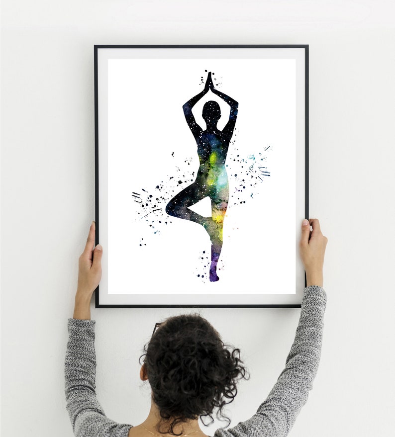 Yoga Art Yoga Tree Pose Yoga Poster Yoga Pose Yoga Print | Etsy
