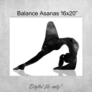 Balance Asanas Pose, Woman and Dog Art, Yoga Poses, Watercolor ...