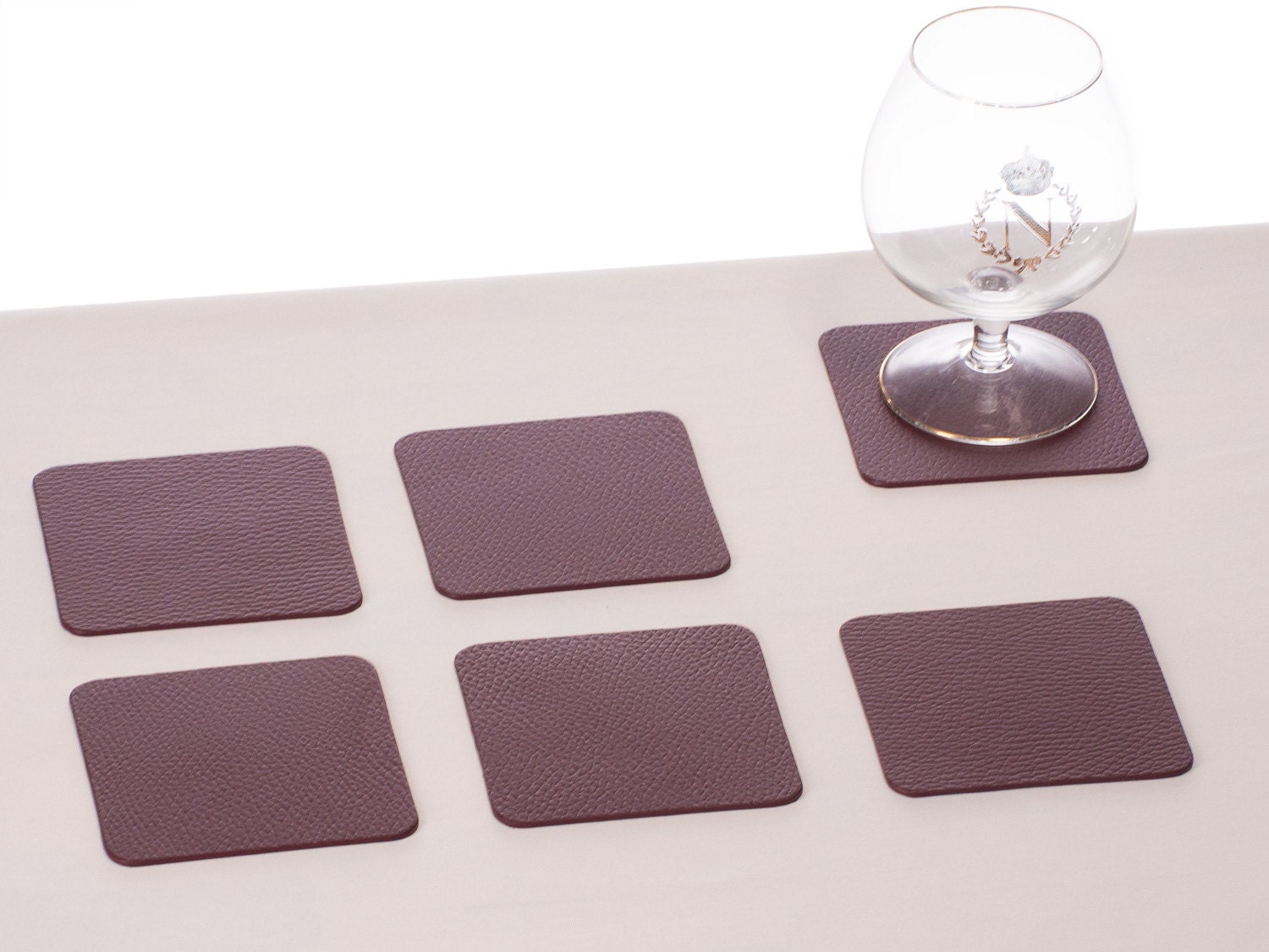 Placemats Set Table Mat Sets With Coasters / Recycled Leather | Etsy