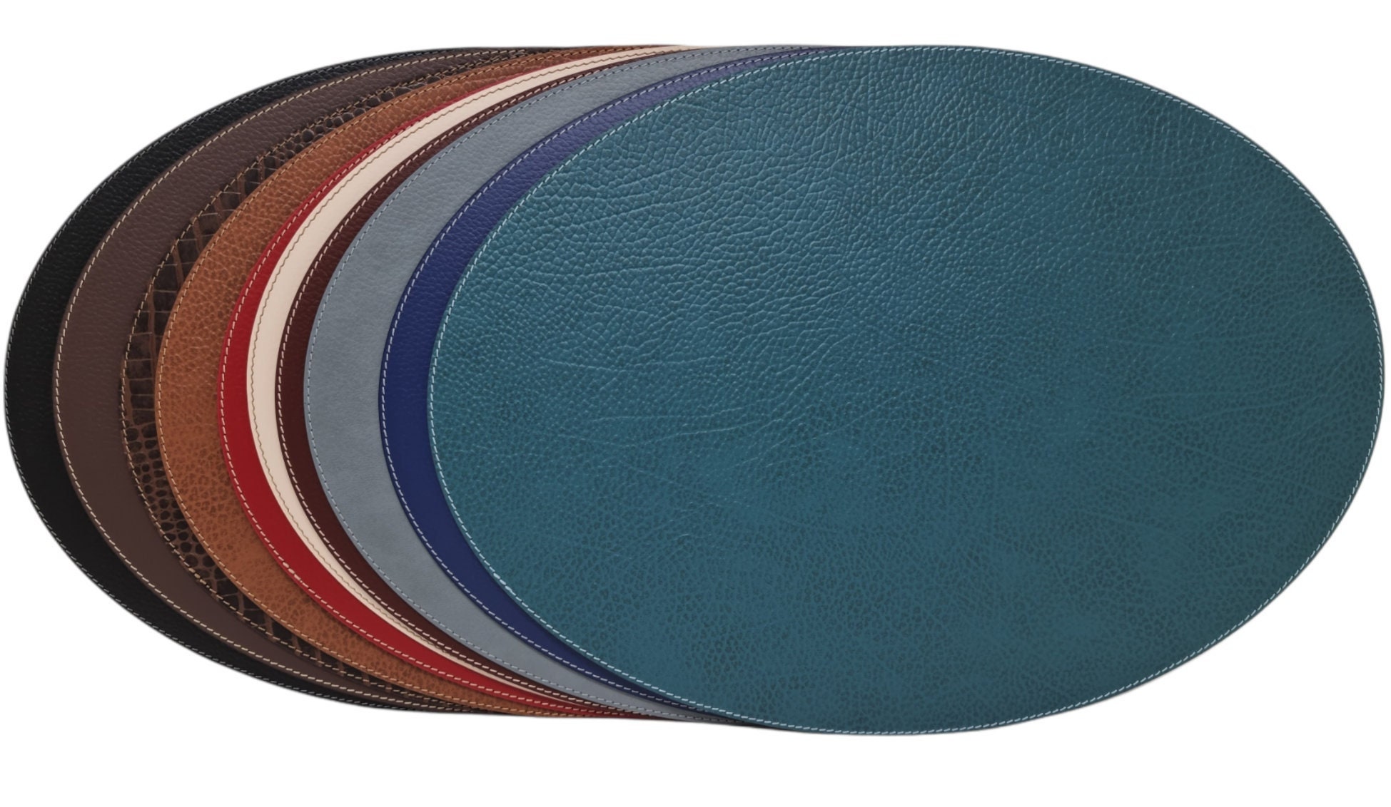 Oval Placemats / Recycled Leather Table Mats 18''x - Etsy Australia