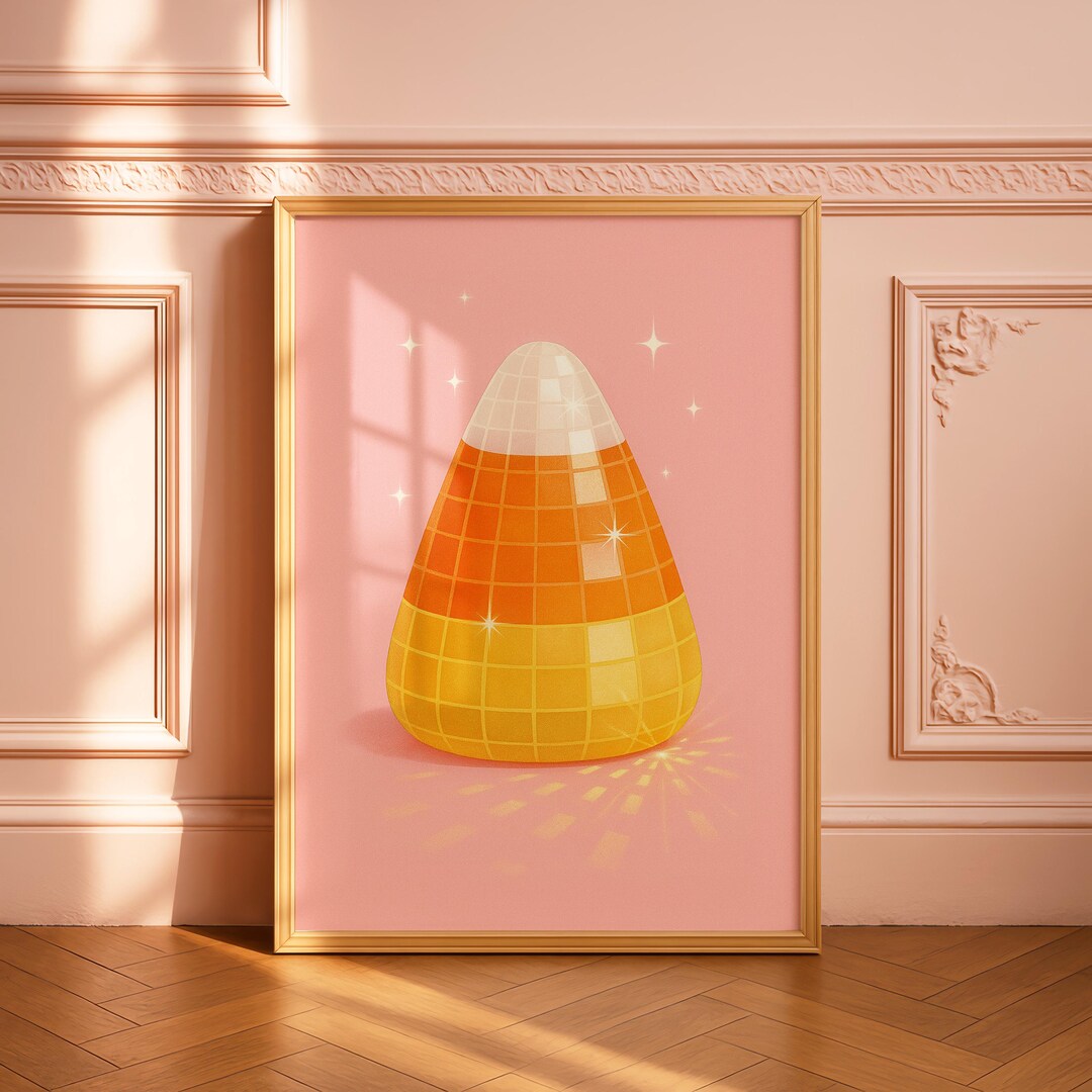 Disco Candy Corn | Glam Halloween Wall Art | Sparkly Autumn Print ...