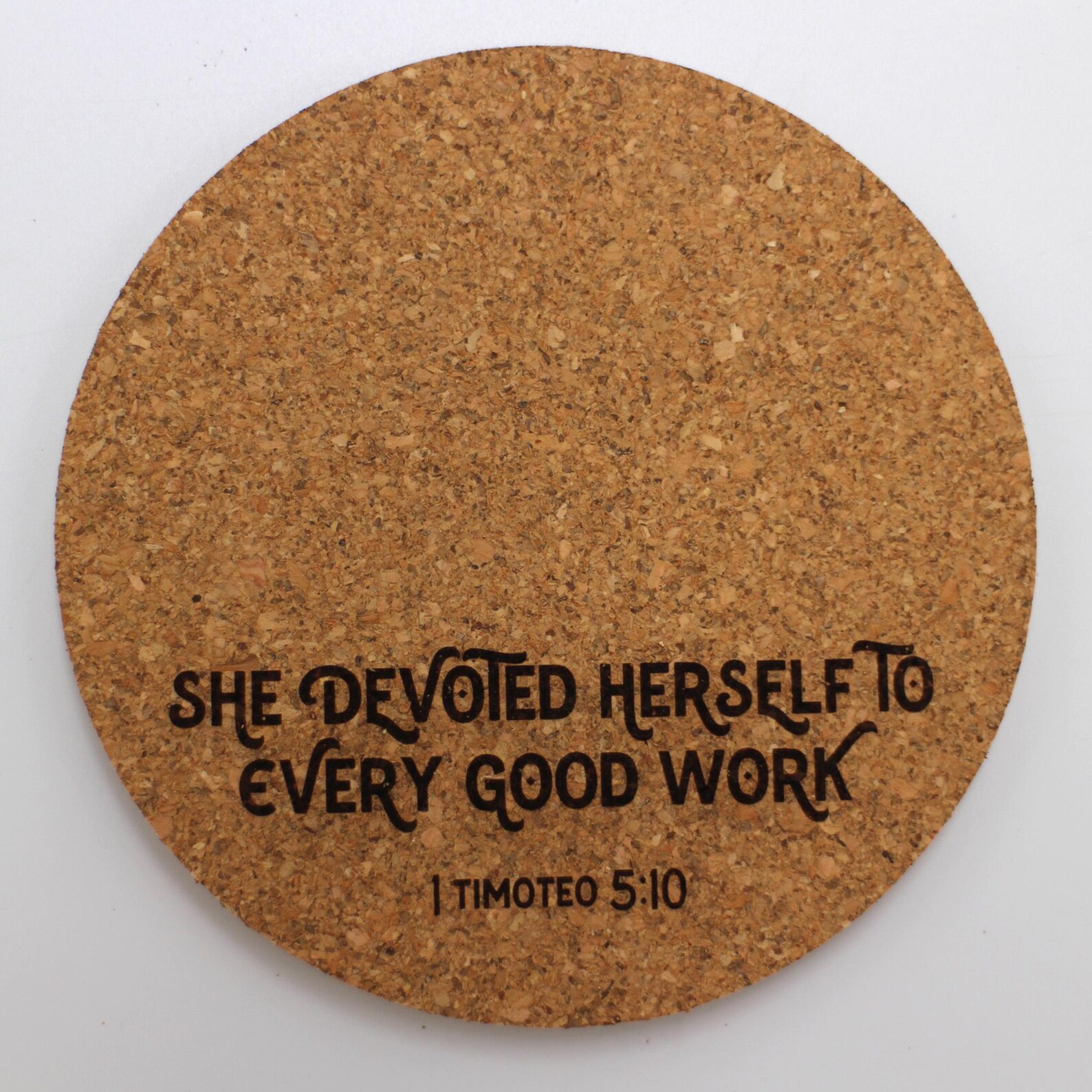 She Devoted Herself to Every Good Work - Cork Coaster With Sister Theme ...