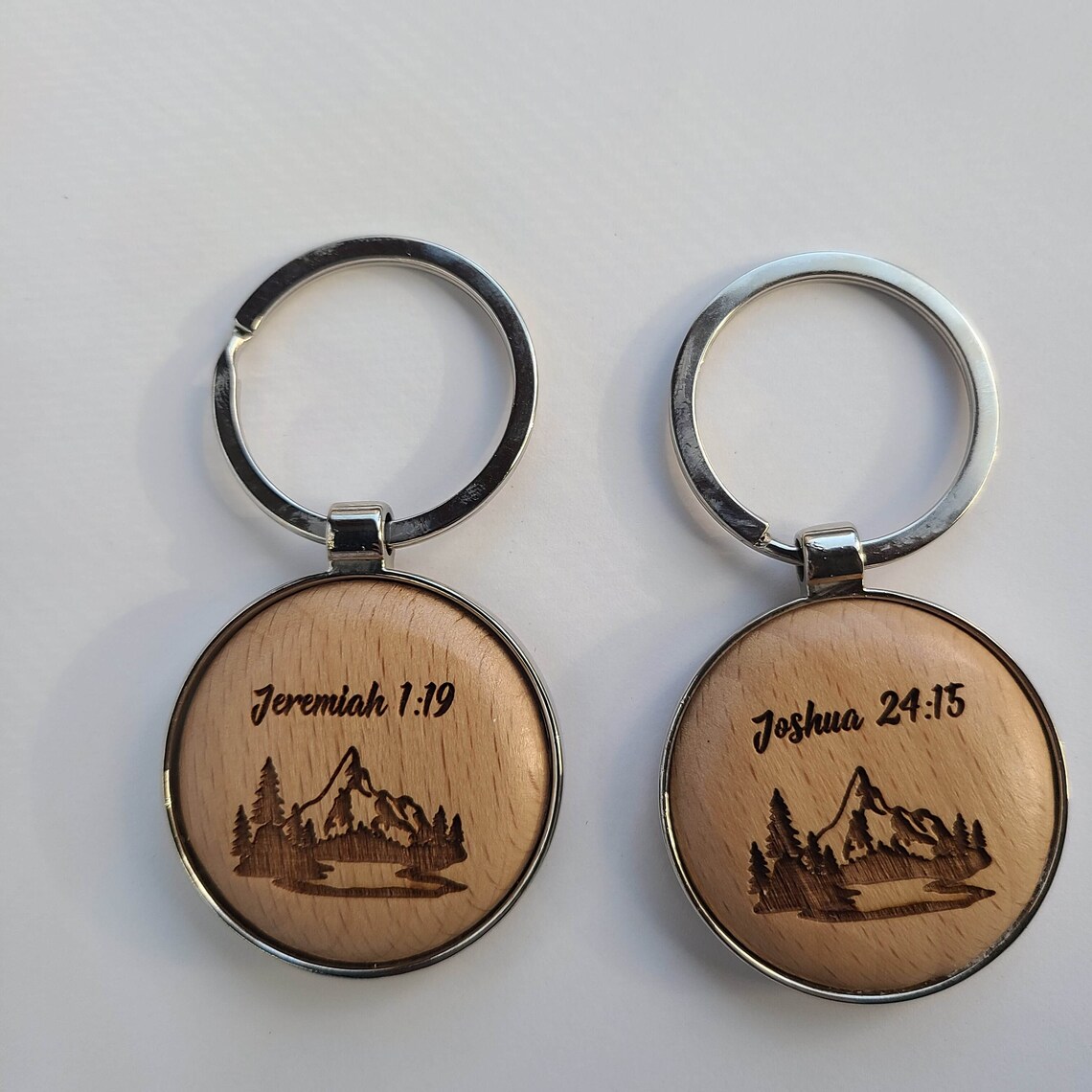 Bible Scripture Wood Key Chain Personalized With Favorite - Etsy