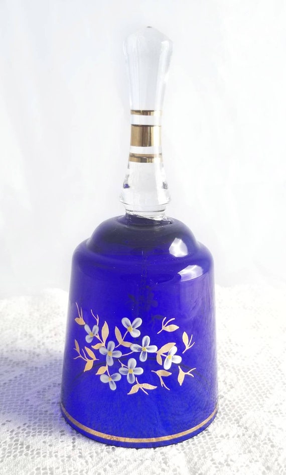 WEDDING BELL Cobalt Blue & Gold Bohemia Crystal Bell Wedding | Etsy