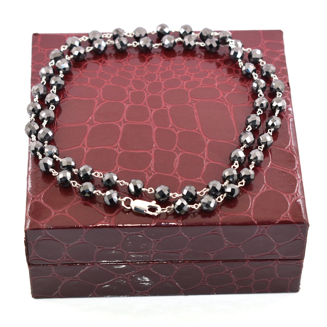 AAA Quality Derek Jeter 6mm Black Diamond Faceted Beads Necklace, Gift ...