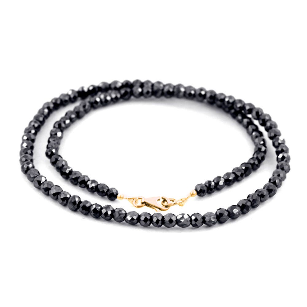 AAA Quality 6mm Derek Jeter Black Diamond Necklace, 18kt Solid Gold ...