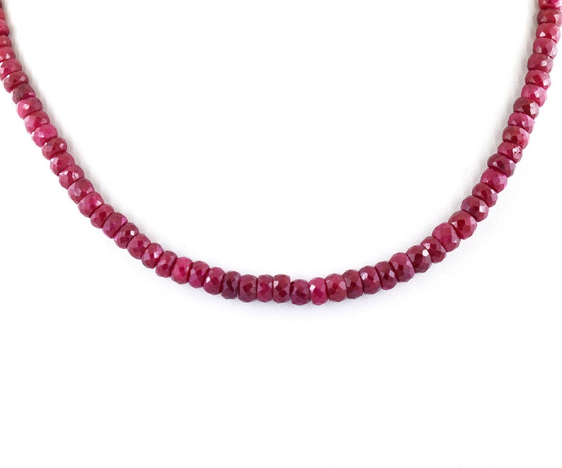 Single Strand 5mm African Ruby Gemstone Necklace With 18kt | Etsy