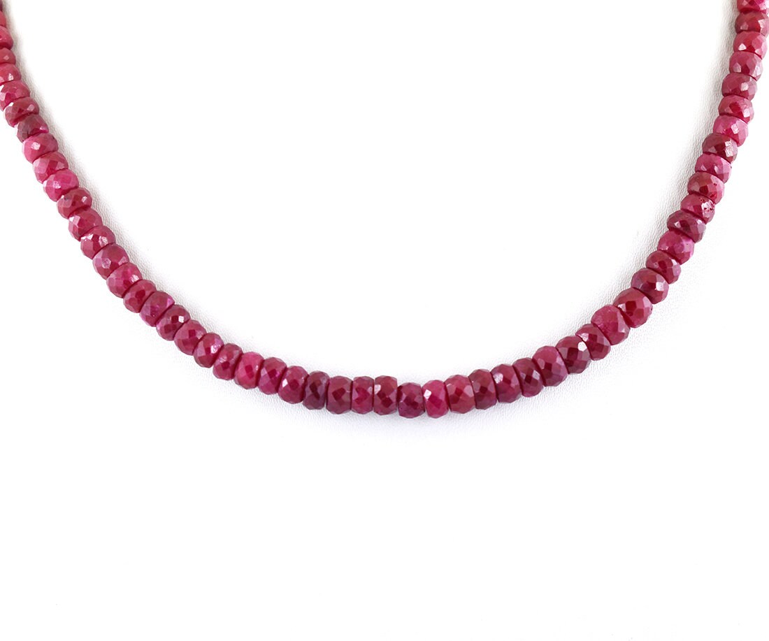 Single Strand 5mm African Ruby Gemstone Necklace With 18kt | Etsy