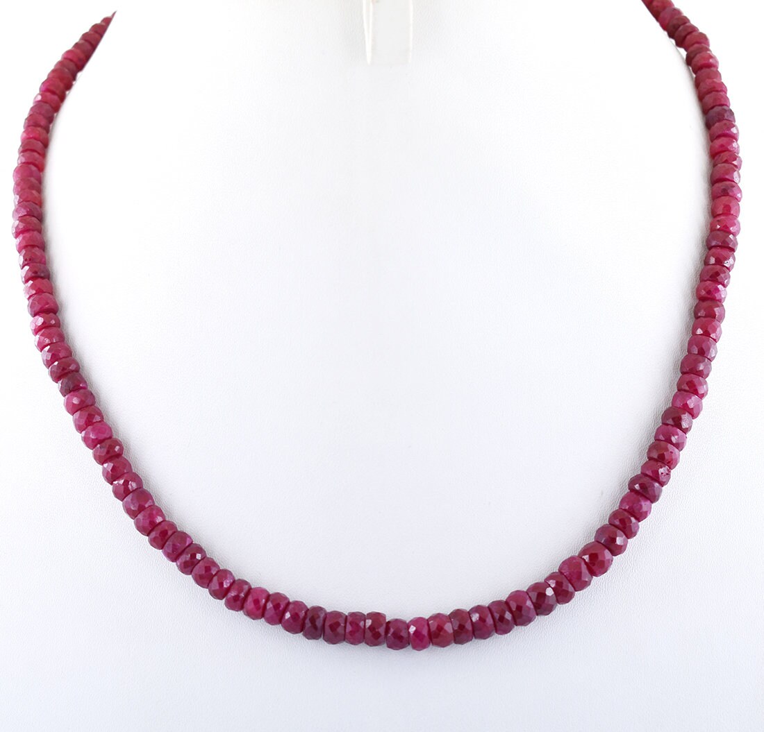 Single Strand 5mm African Ruby Gemstone Necklace With 18kt | Etsy