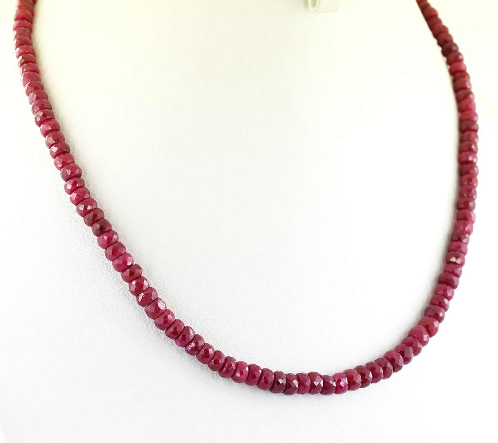 Single Strand 5mm African Ruby Gemstone Necklace With 18kt | Etsy