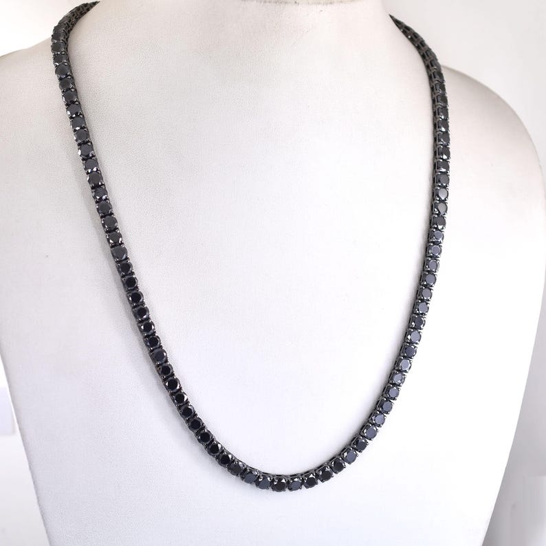 Derek Jeter 5mm Black Diamond Necklace, Chain Necklace, Men's Jewelry ...