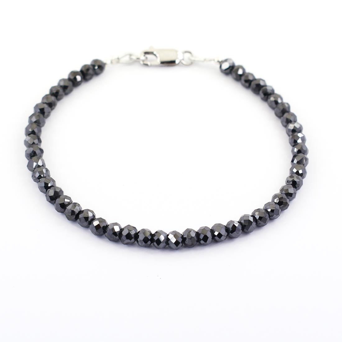 5mm Certified Black Diamond Round Faceted Beads Bracelet - Etsy