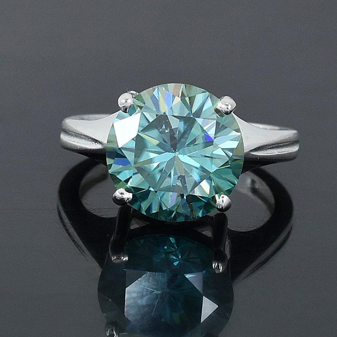Amazing 5.10 Ct, Lab Created Blue Diamond Ring Promise Ring, Engagement ...