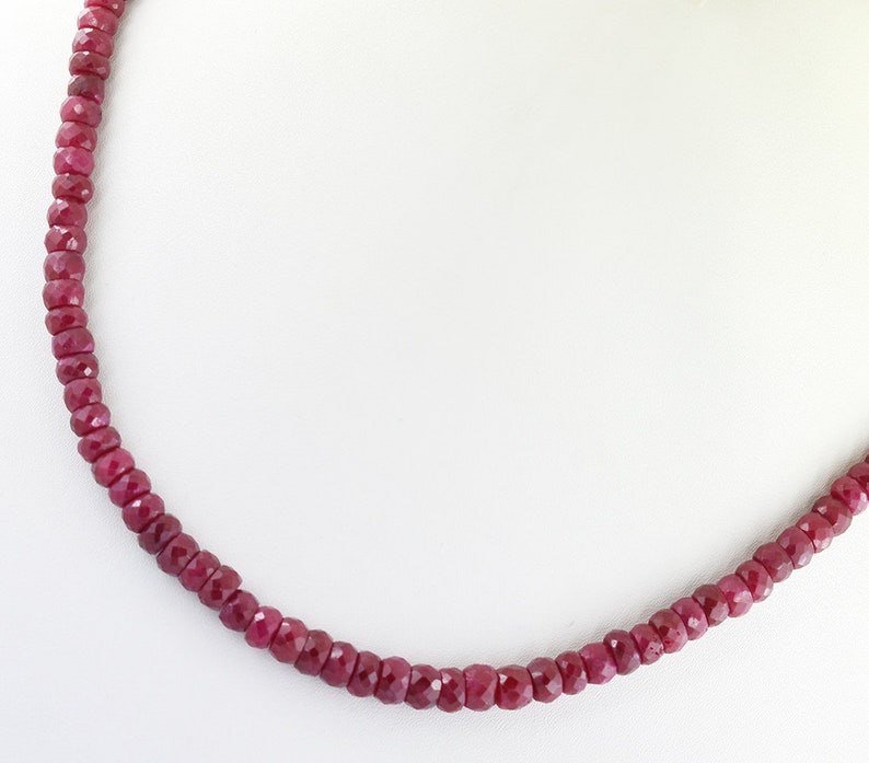 Single Strand 5mm African Ruby Gemstone Necklace With 18kt | Etsy