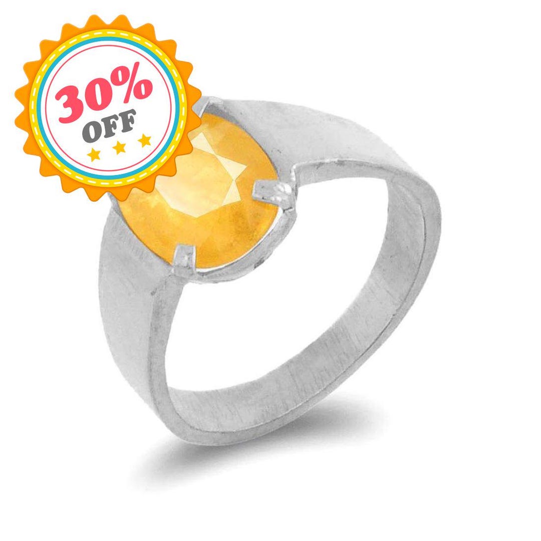Yellow Sapphire,pukhraj Gemstone Ring as Jupiter Remedy, Customized ...