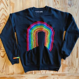 Hand Embroidered Rainbow Sweatshirt - Etsy